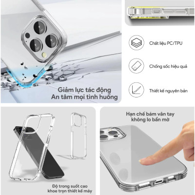 Ốp lưng iPhone 16 Pro DEKEY Cover Ultral Crystal - Giá rẻ
